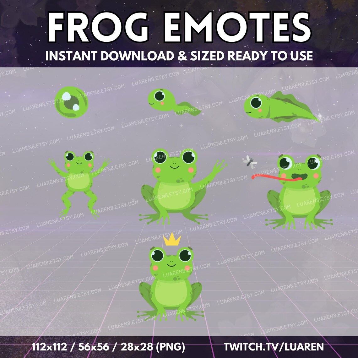 Frog Emotes | Twitch, Youtube, Discord, Kick (digital Download) - Etsy