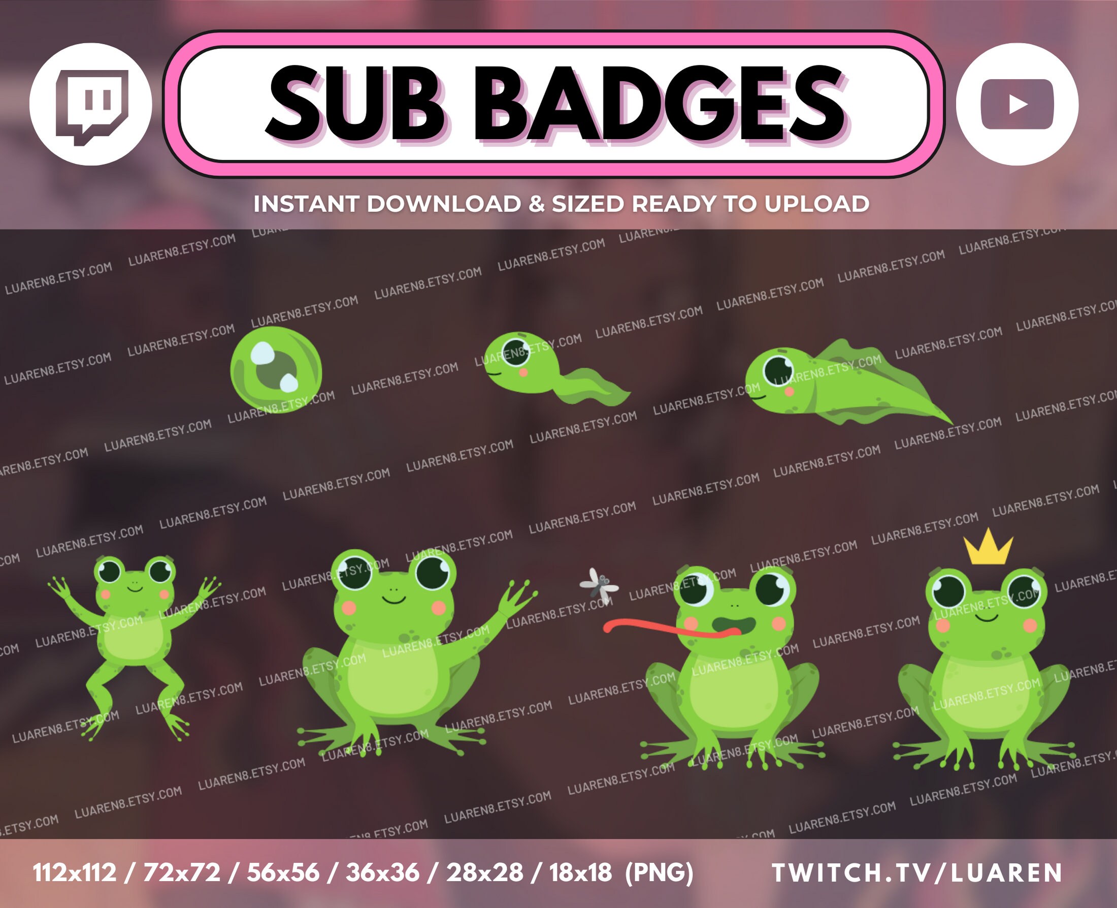 Frog Emotes | Twitch, Youtube, Discord, Kick (digital Download) - Etsy