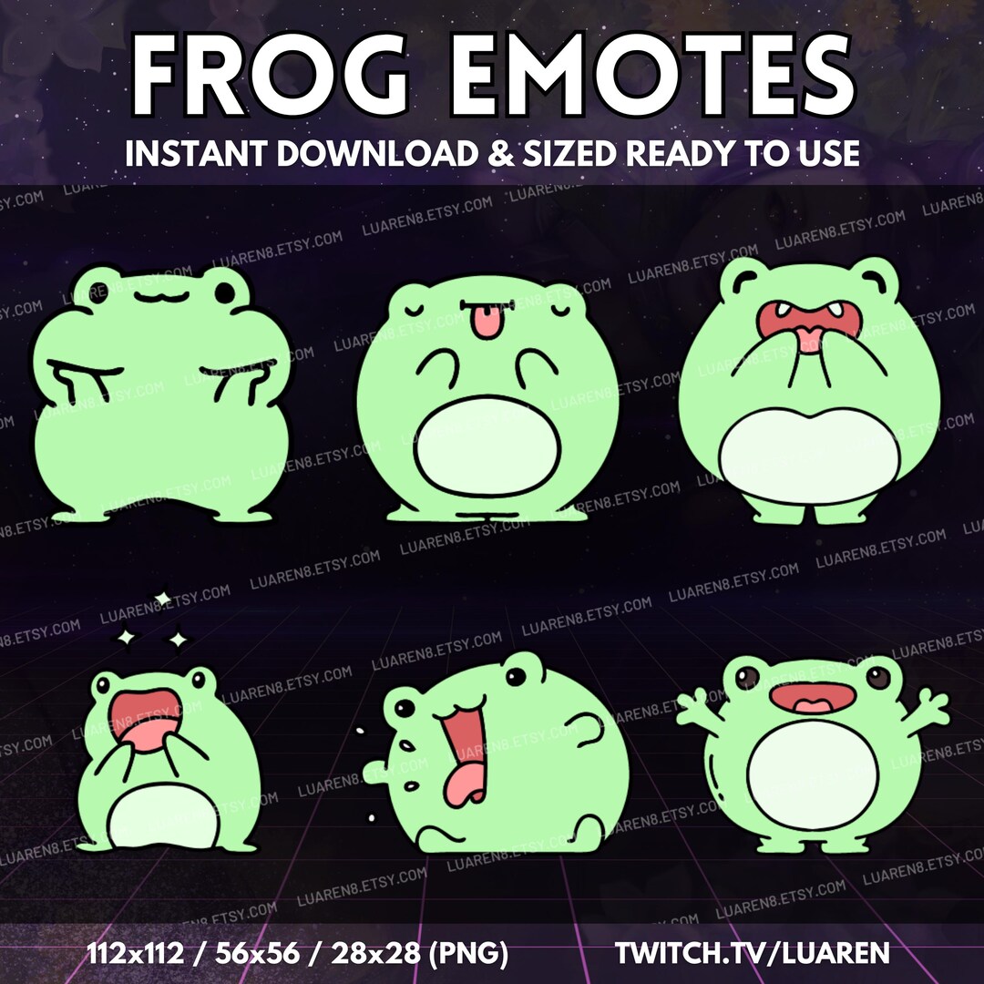 6 Set Frog Emotes (C) / Stream Badges | Twitch Youtube Discord Kick ...