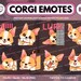 7 Set Corgi Emotes / Stream Badges | Twitch Youtube Discord Kick ...