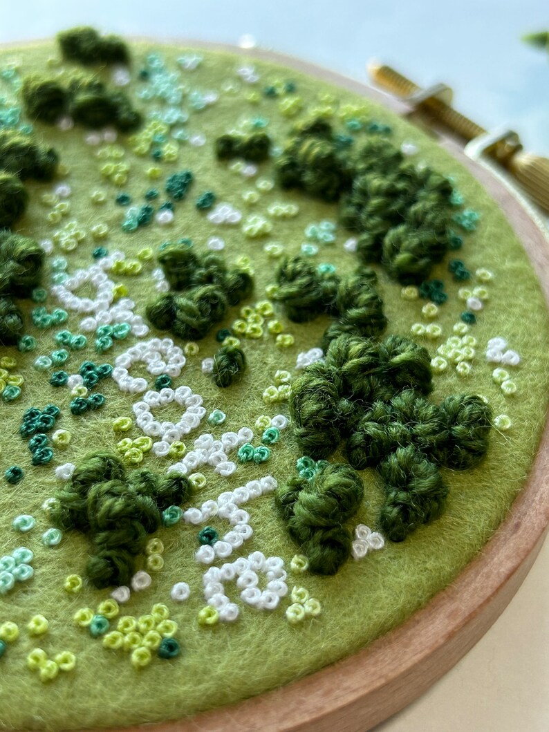Clover Floral Aerial Landscape Embroidery, Hoop Art, Fiber Art ...