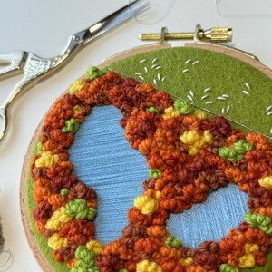 Sheep Field Fall Farmland Aerial Landscape Embroidery - 4 Inch Hoop ...