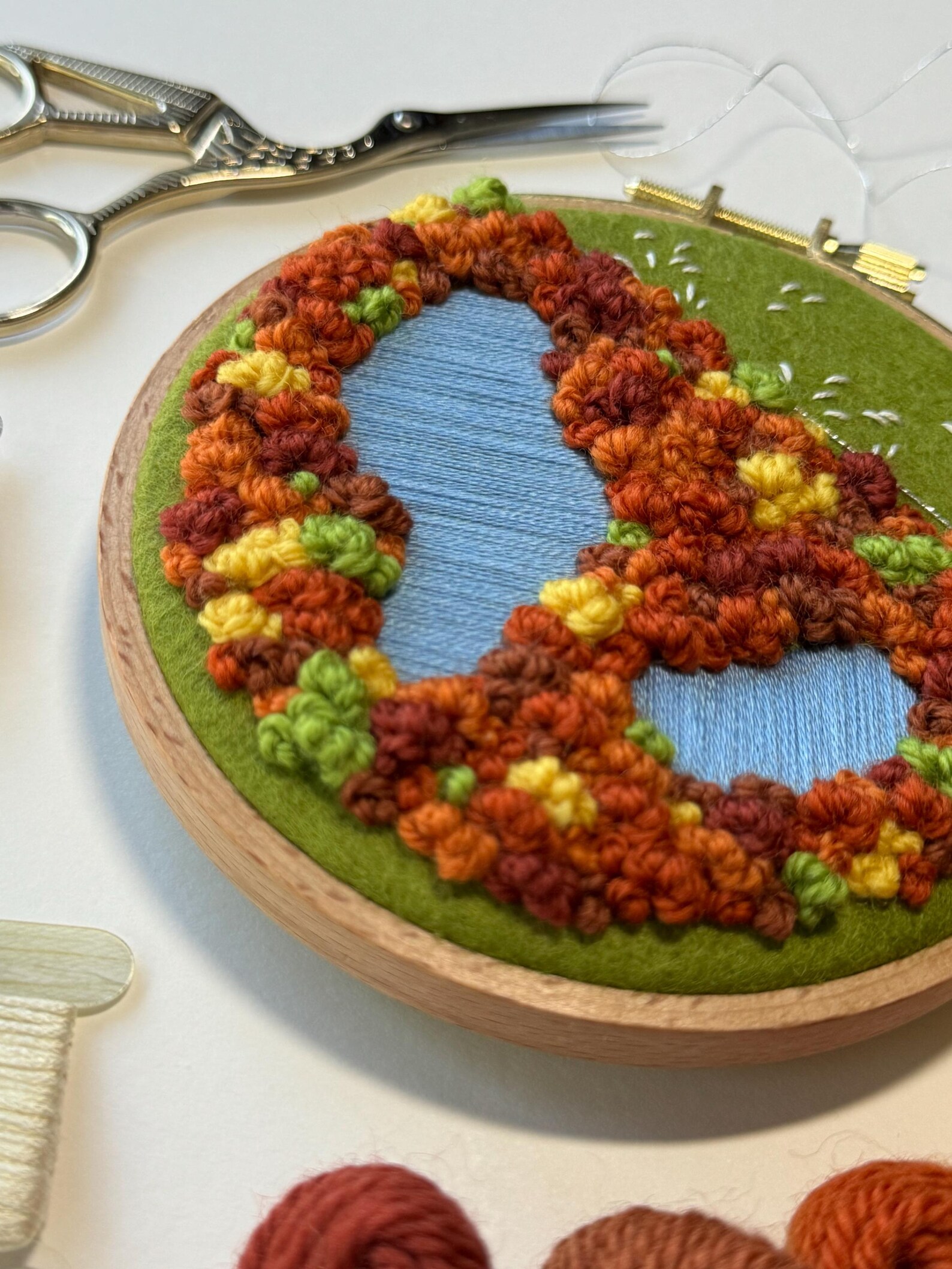 Sheep Field Fall Farmland Aerial Landscape Embroidery - 4 Inch Hoop ...