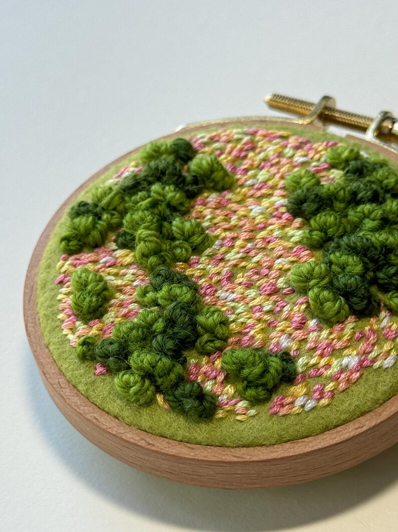Pastel Mini Floral Field - 3 Inch Hoop - Wall Art Decor - Textile Hand ...