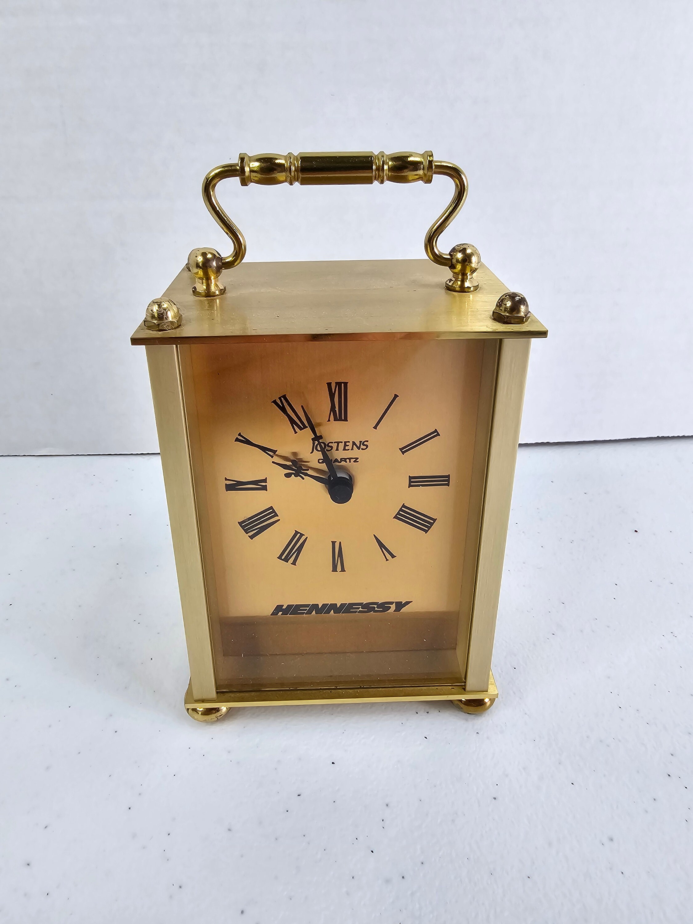 Vintage Jostens Brass Quartz Table Clock Made in Germany Hennessy ...