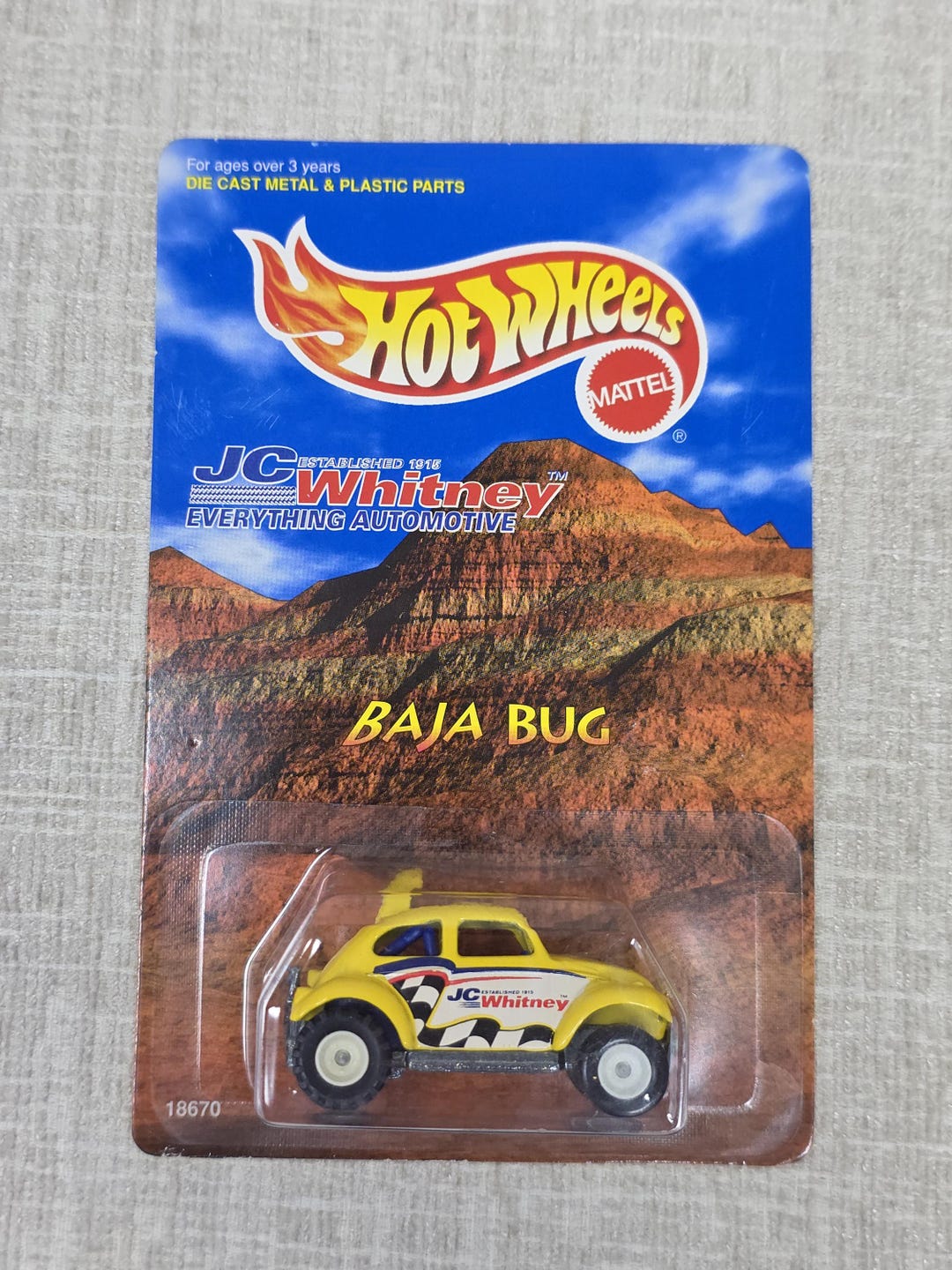 1997 HOT WHEELS JC Whitney Yellow Baja Bug With Big Tires 18670 Brand ...