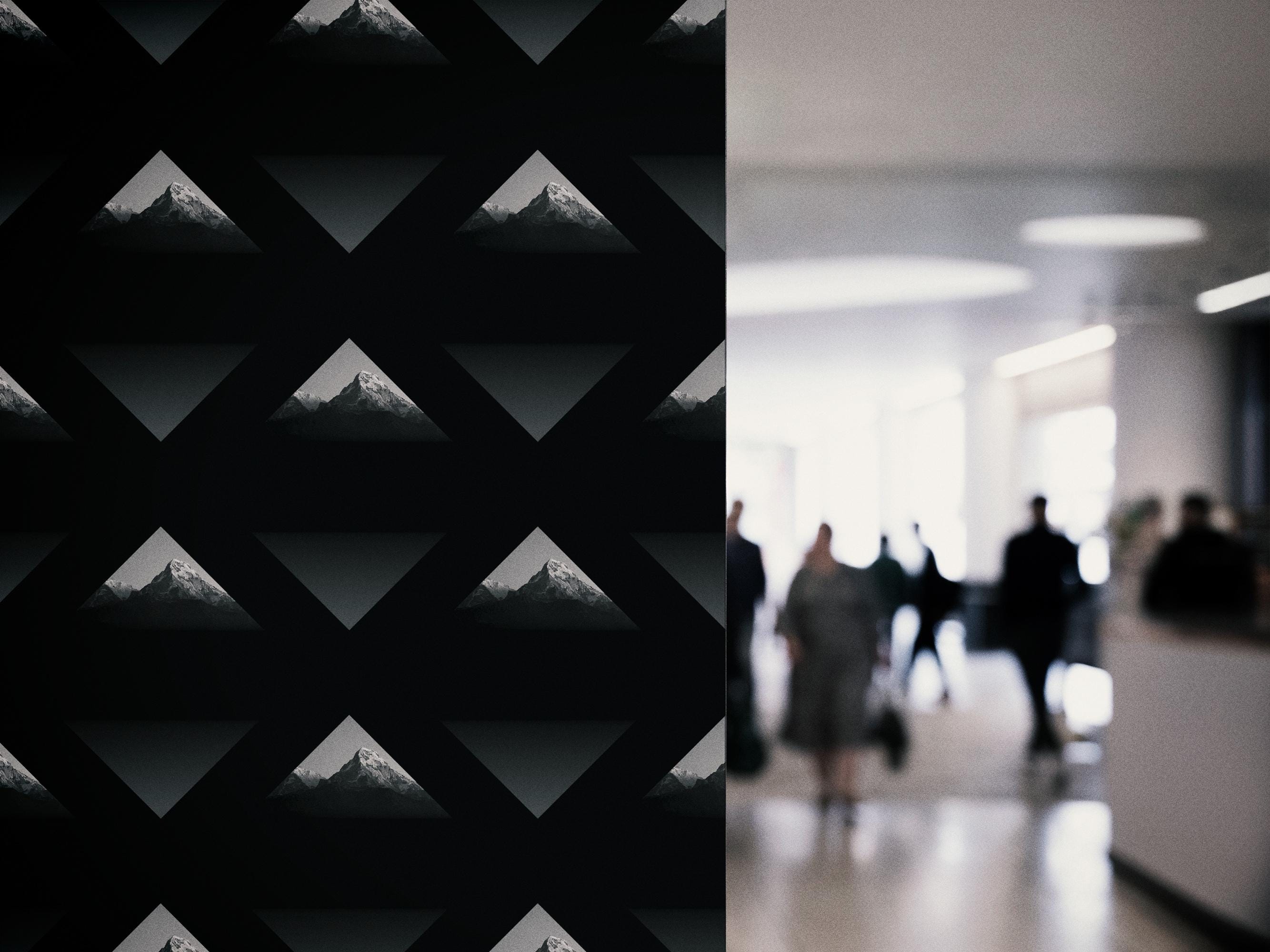 Mountain Triangle Luxe Wallpaper | Minimalist Geometric Black and White Pattern - Etsy