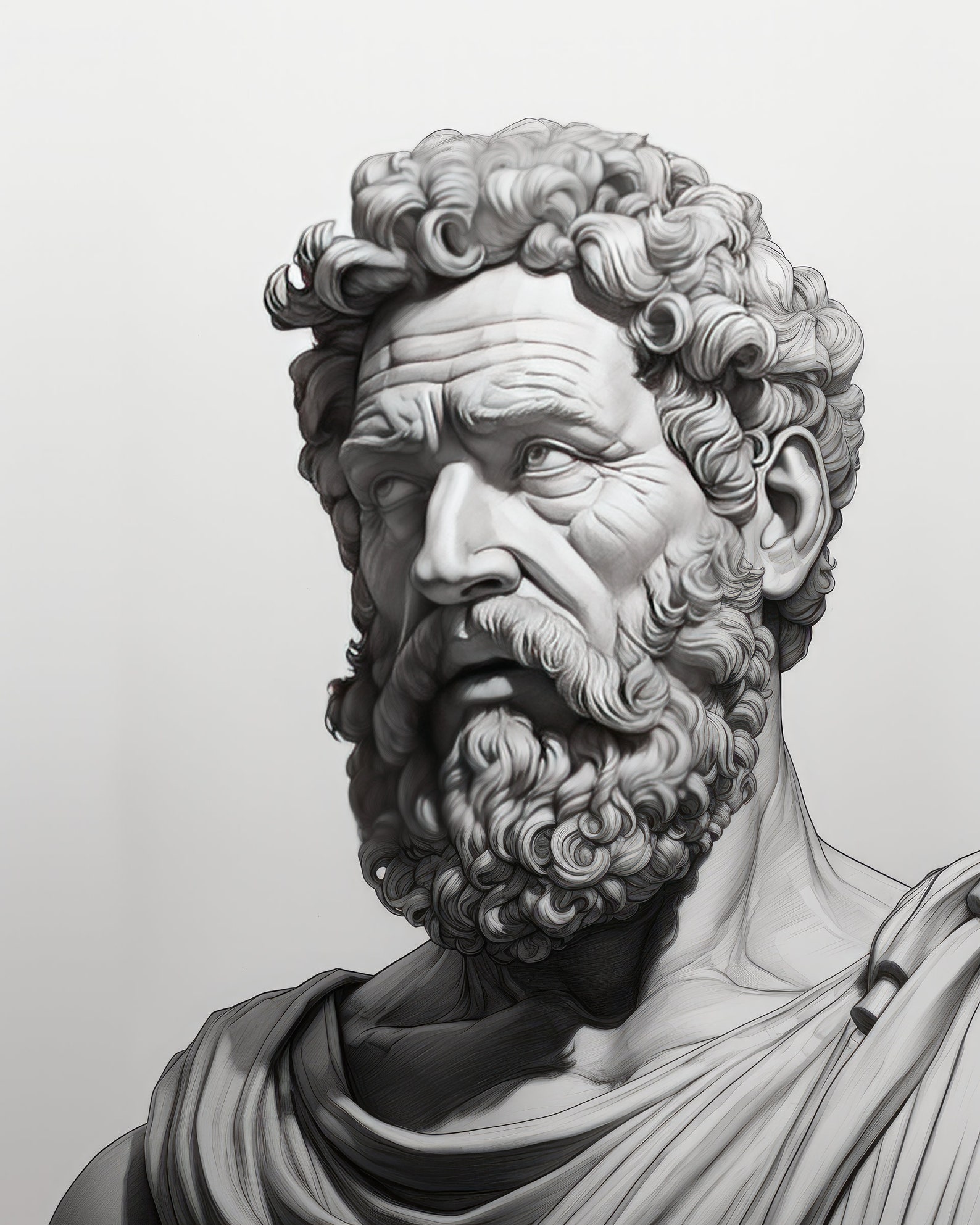 Marcus Aurelius Black and White, Stoic Poster, Stoic Prints, Stoic Art ...