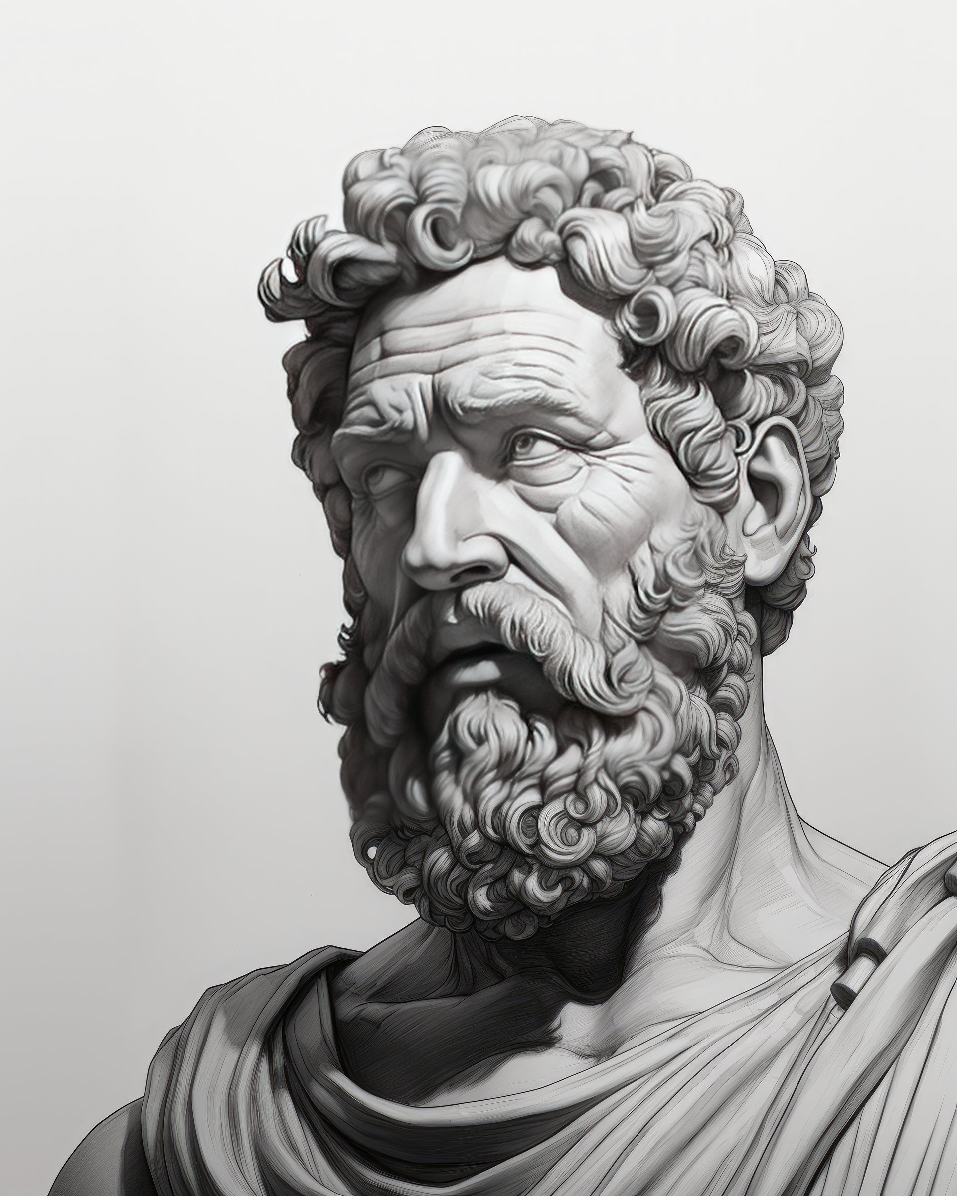 Marcus Aurelius Black and White, Stoic Poster, Stoic Prints, Stoic Art ...