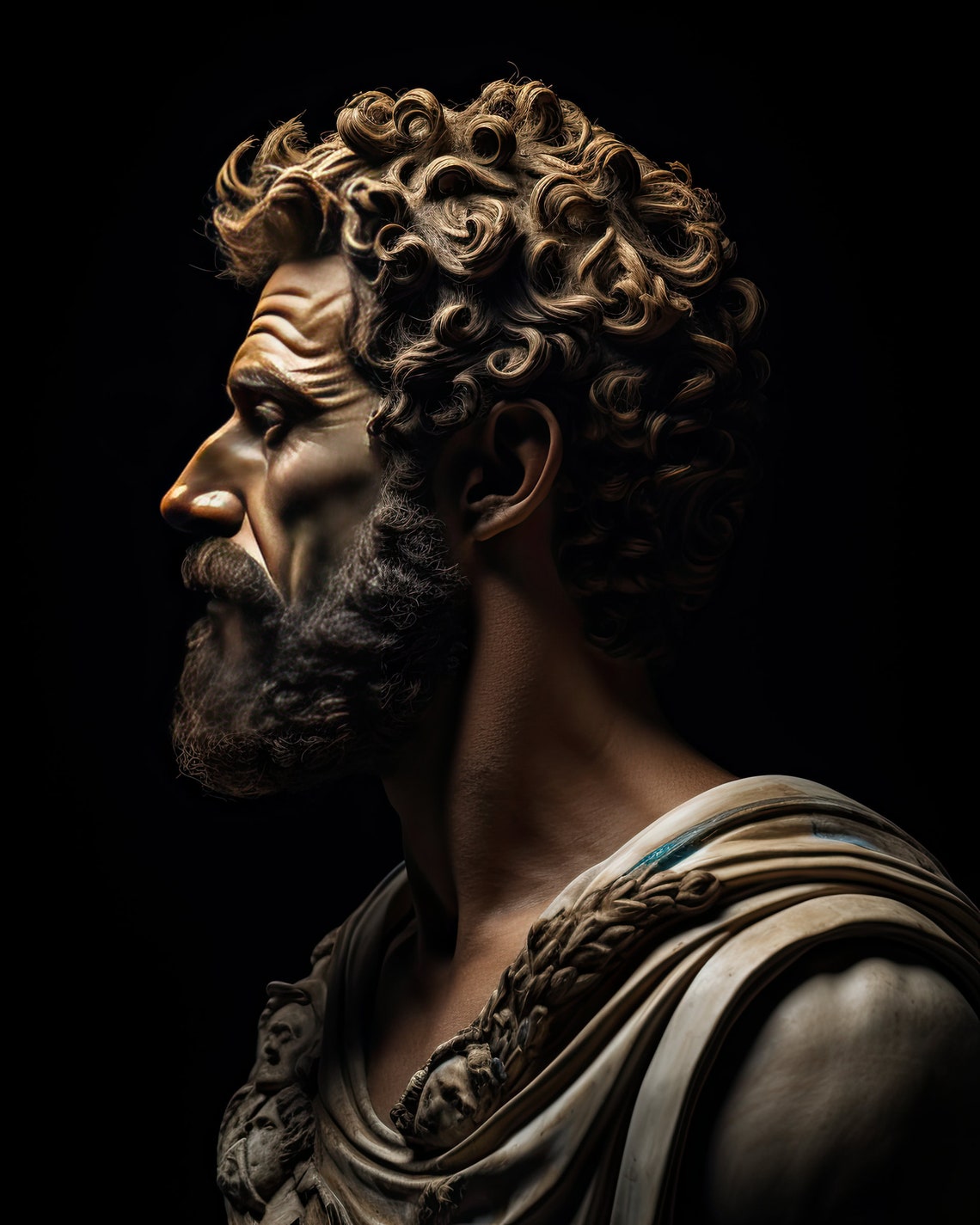 Marcus Aurelius Profile, Stoic Poster, Stoic Prints, Stoic Art ...
