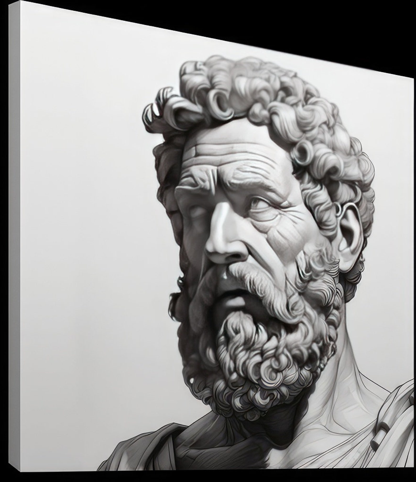 Marcus Aurelius Black and White, Stoic Poster, Stoic Prints, Stoic Art ...