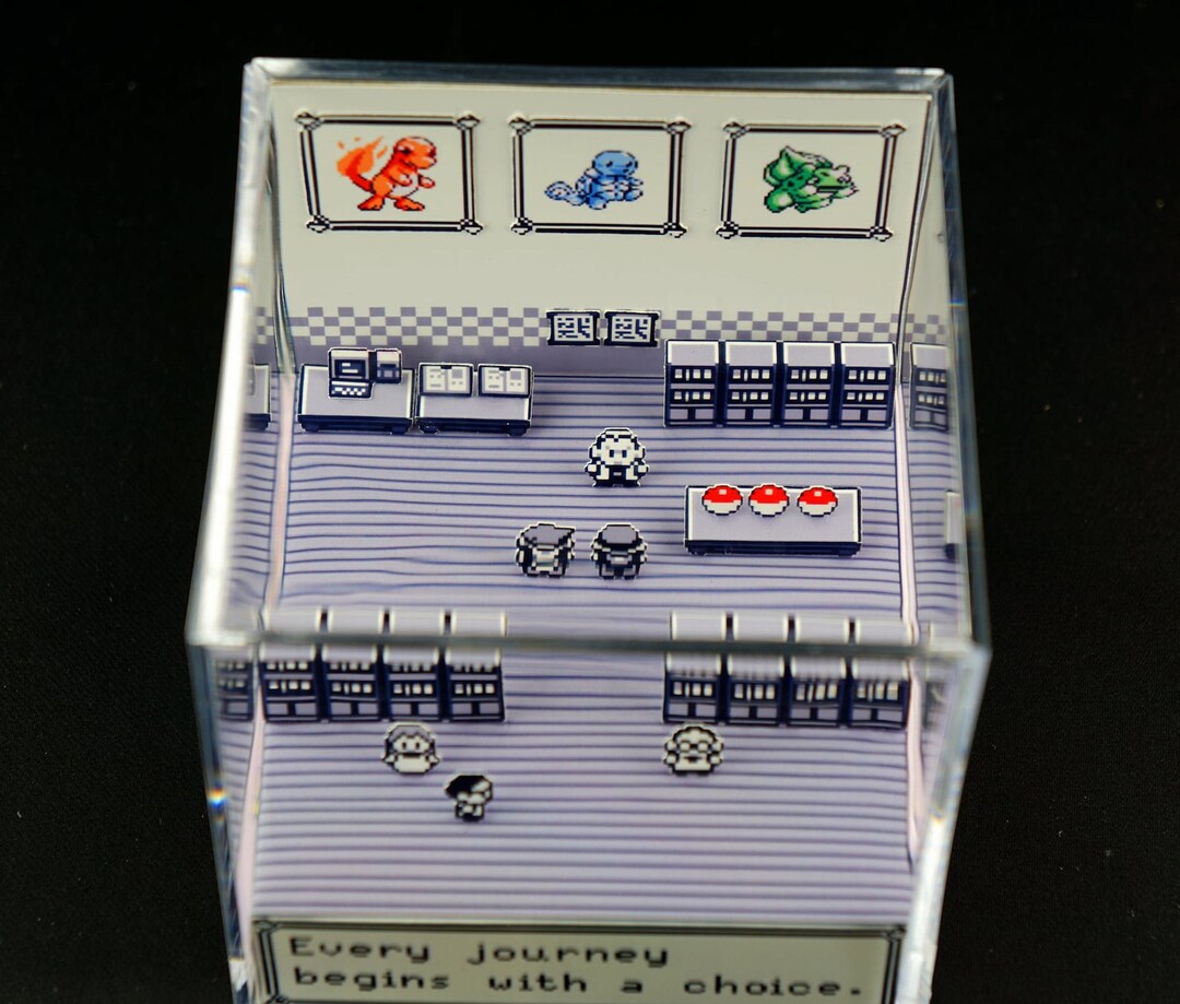 Oaks Lab Generation 1-3d Pokémon Cube 3D Pokemon Diorama - Etsy