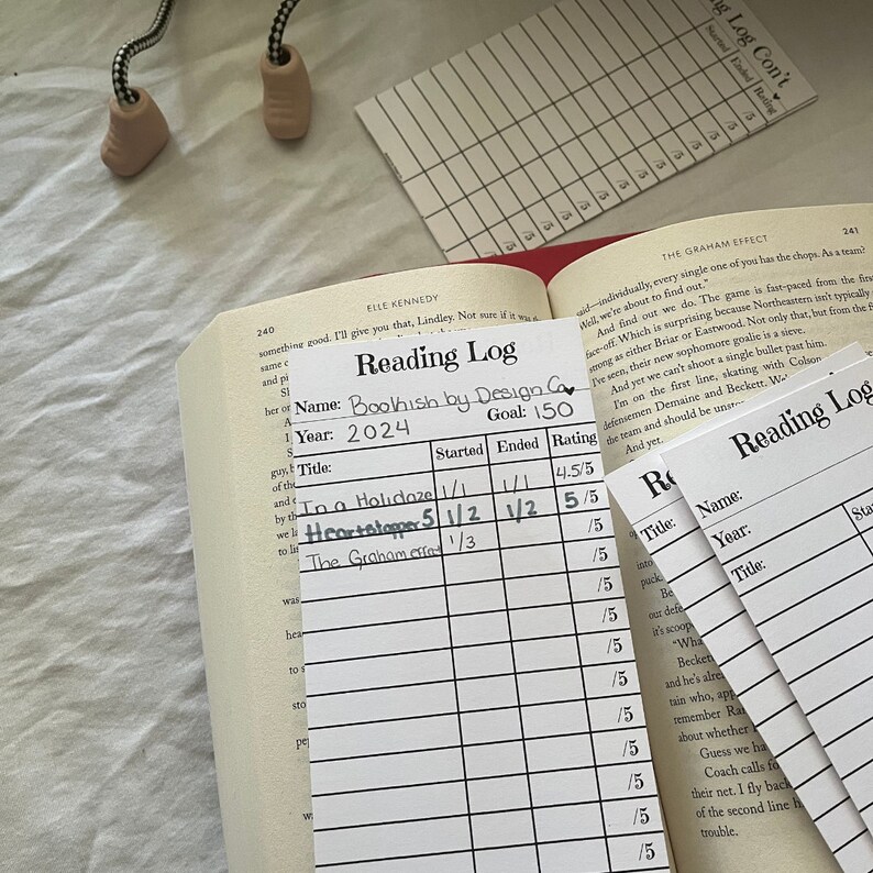 Reading Log Bookmark | Reading Tracker | Bookmark Log | Cardstock ...