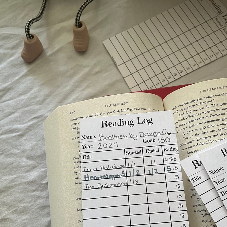 Reading Log Bookmark | Reading Tracker | Bookmark Log | Cardstock ...
