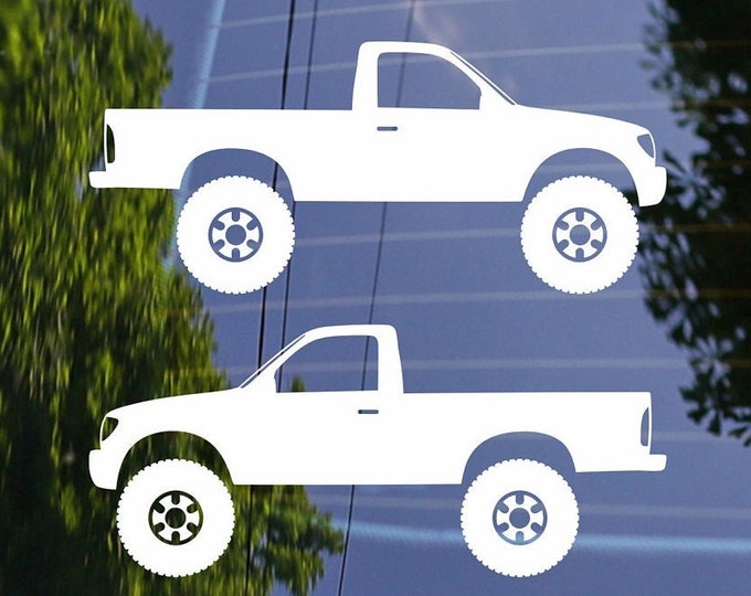 2X Lifted 4x4 Outline Stickers for Toyota Tacoma Single Cab 2nd Gen ...