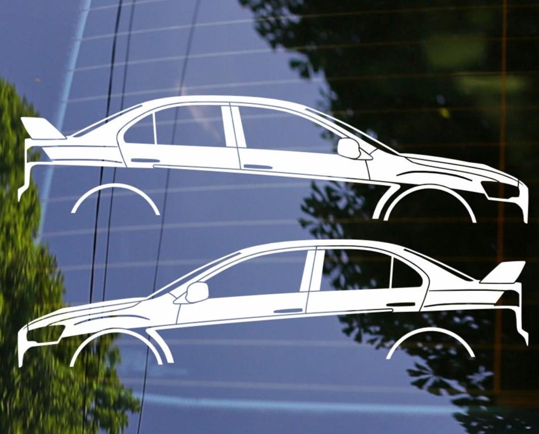 2x Car Silhouette Decal Stickers for Mitsubishi Lancer Evo 10 Evolution ...
