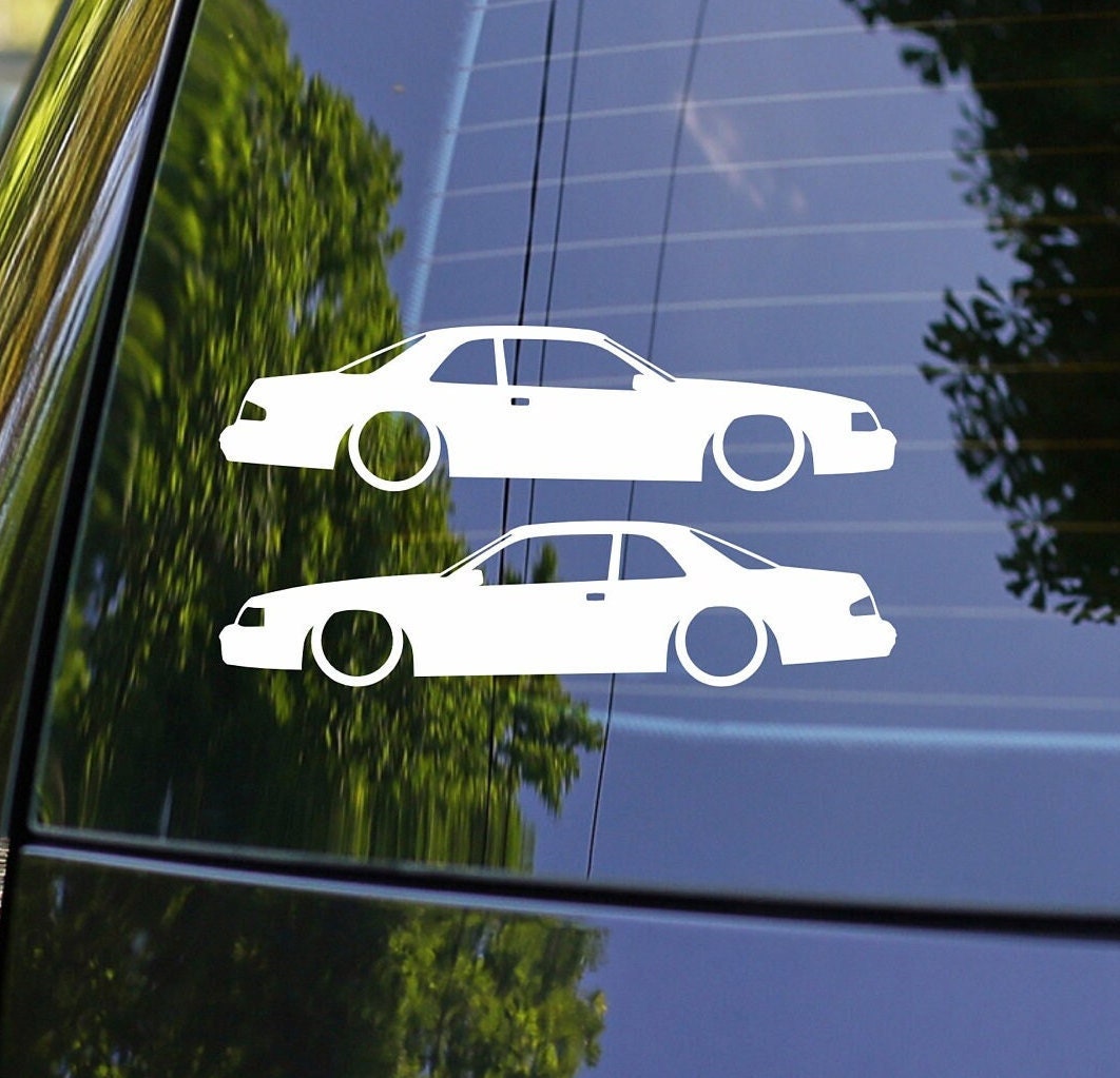 2x Lowered Car Decal Stickers for Ford Thunderbird Turbo Coupe 9th Gen ...