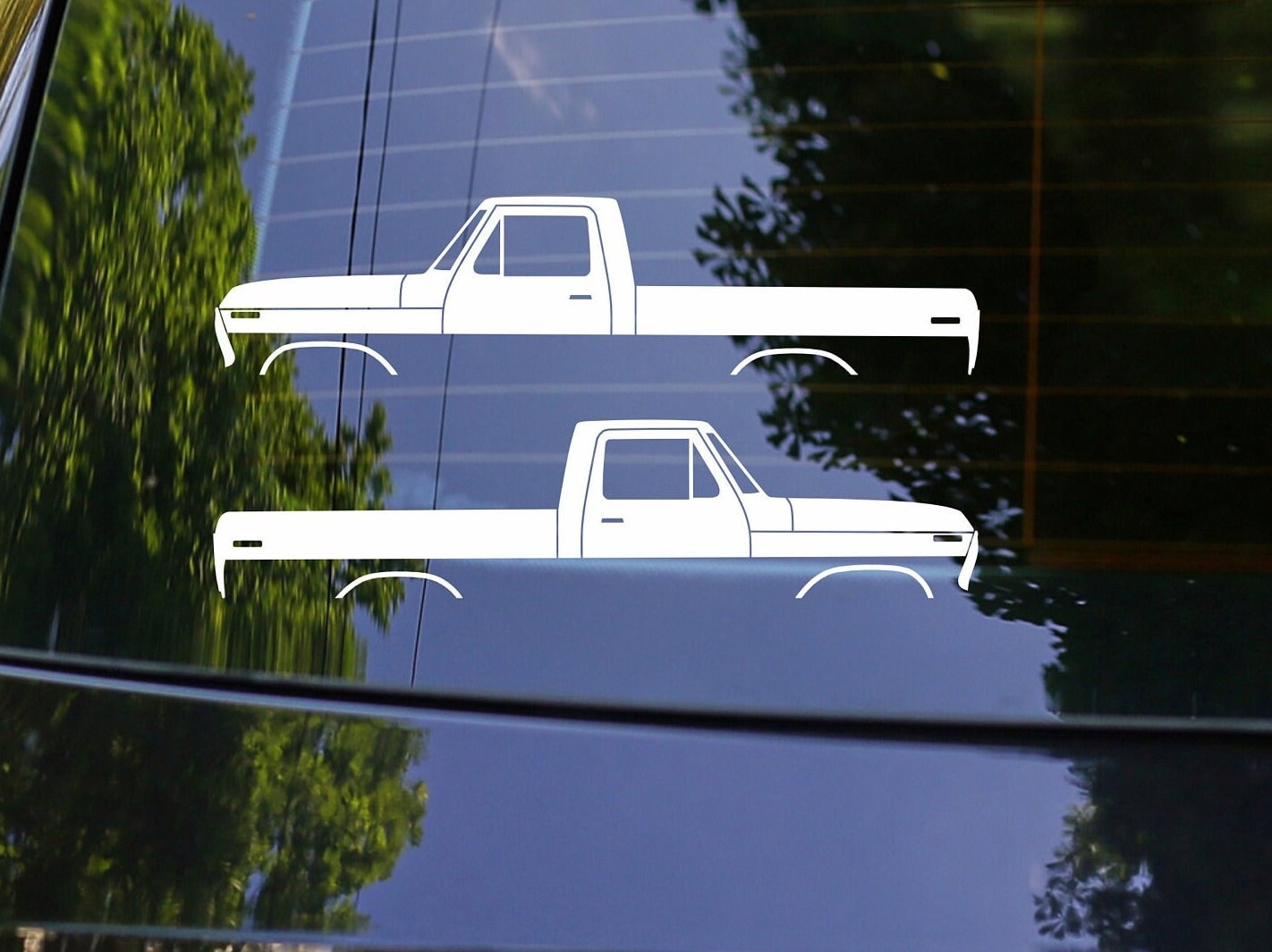 2x Classic Pickup Truck Silhouette Decal Stickers for Ford F100 6th Gen ...