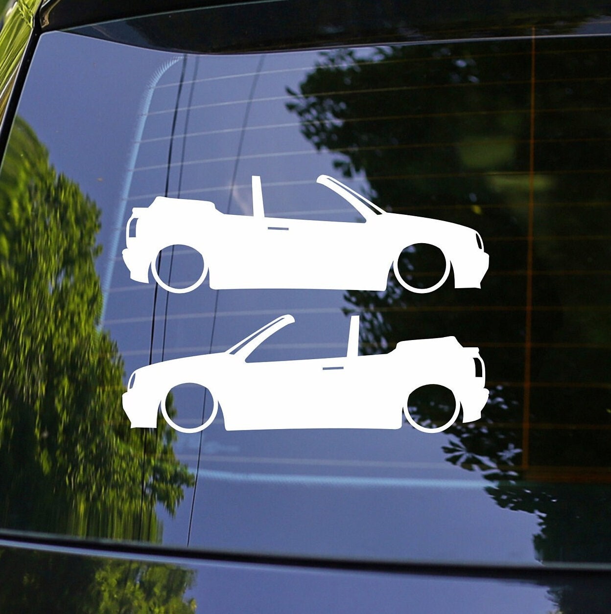 2x Lowered Car Silhouette Decal Stickers for VW Golf Mk3 Cabrio ...