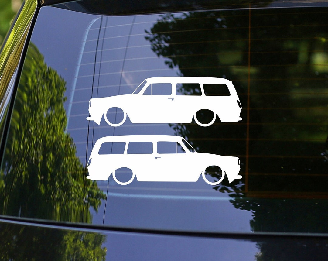 2x Lowered Car Decal Stickers for Volkswagen VW Type 3 Squareback ...