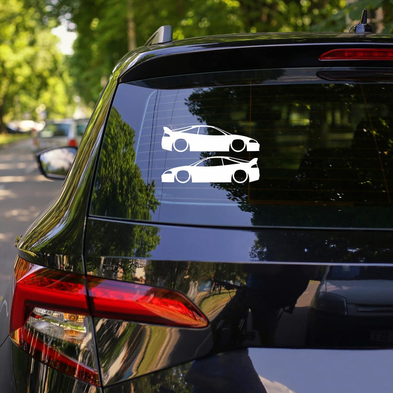 2x Lowered Car Silhouette Stickers for Mitsubishi Eclipse GST GSX 2G ...