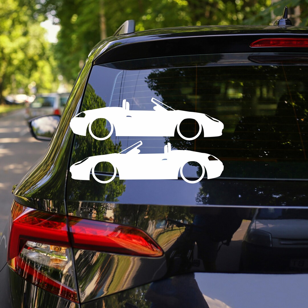 2x Lowered Car Silhouette Decal Stickers for Porsche Boxster 986 1996 ...