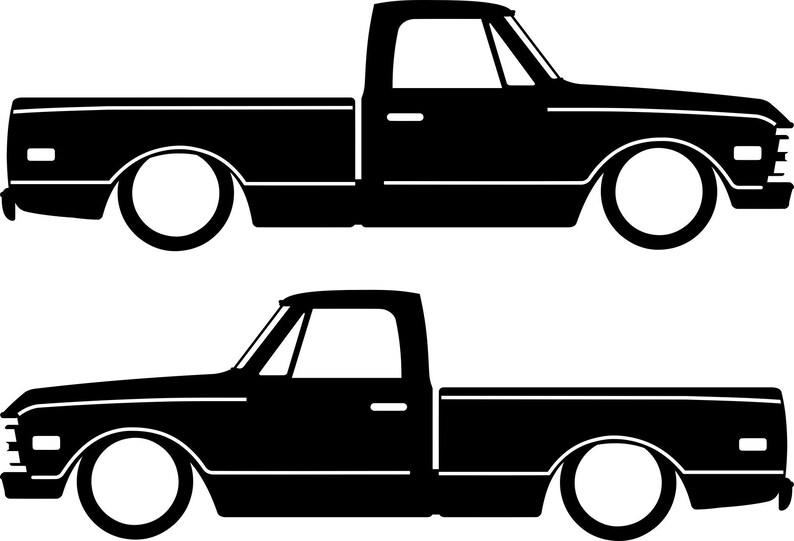2x Lowered Truck Decal Stickers for Chevrolet C10 Short Bed 2nd Gen ...