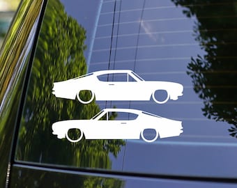 2x Lowered Car Silhouette Decal Stickers for Classic VW Beetle ...