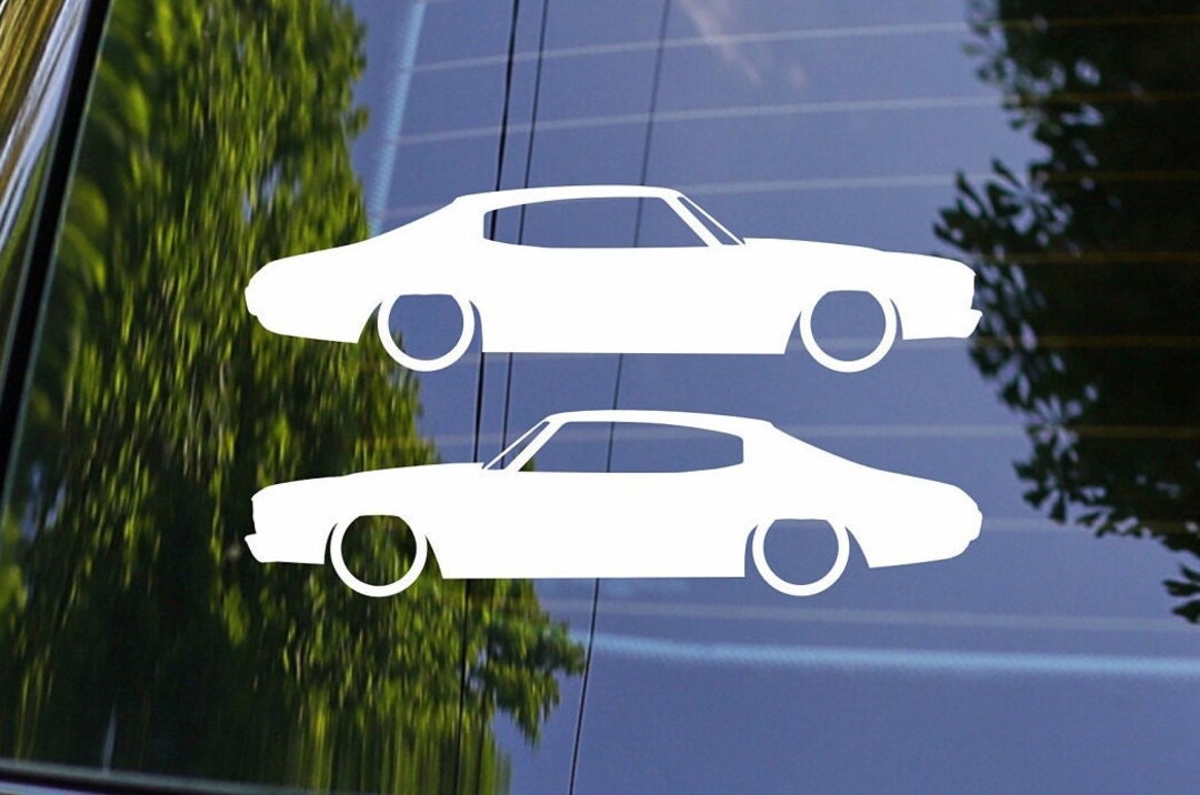 2x Lowered Classic Muscle Car Decal Stickers for Chevrolet Malibu ...