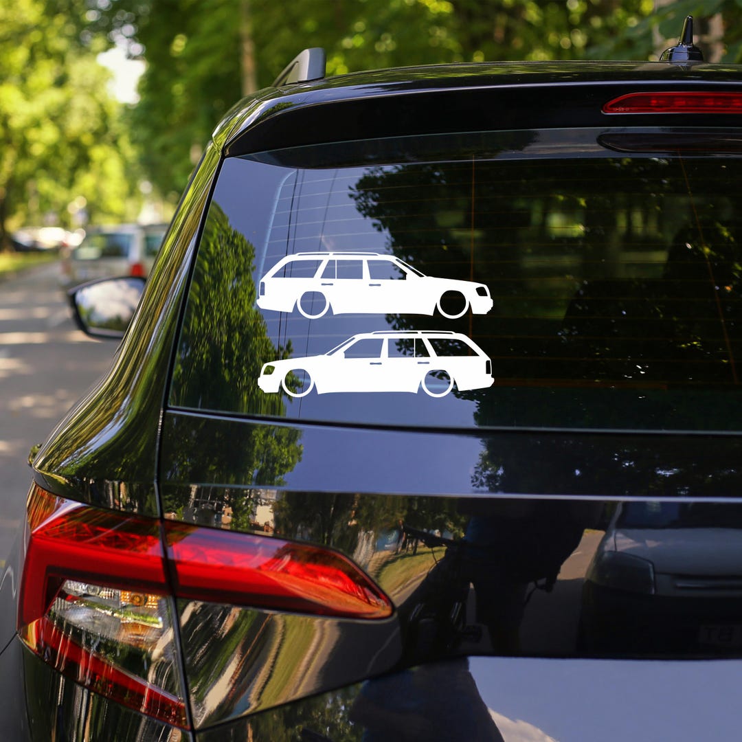 2x Lowered Car Silhouette Decal Stickers for Mercedes W124 E-class ...