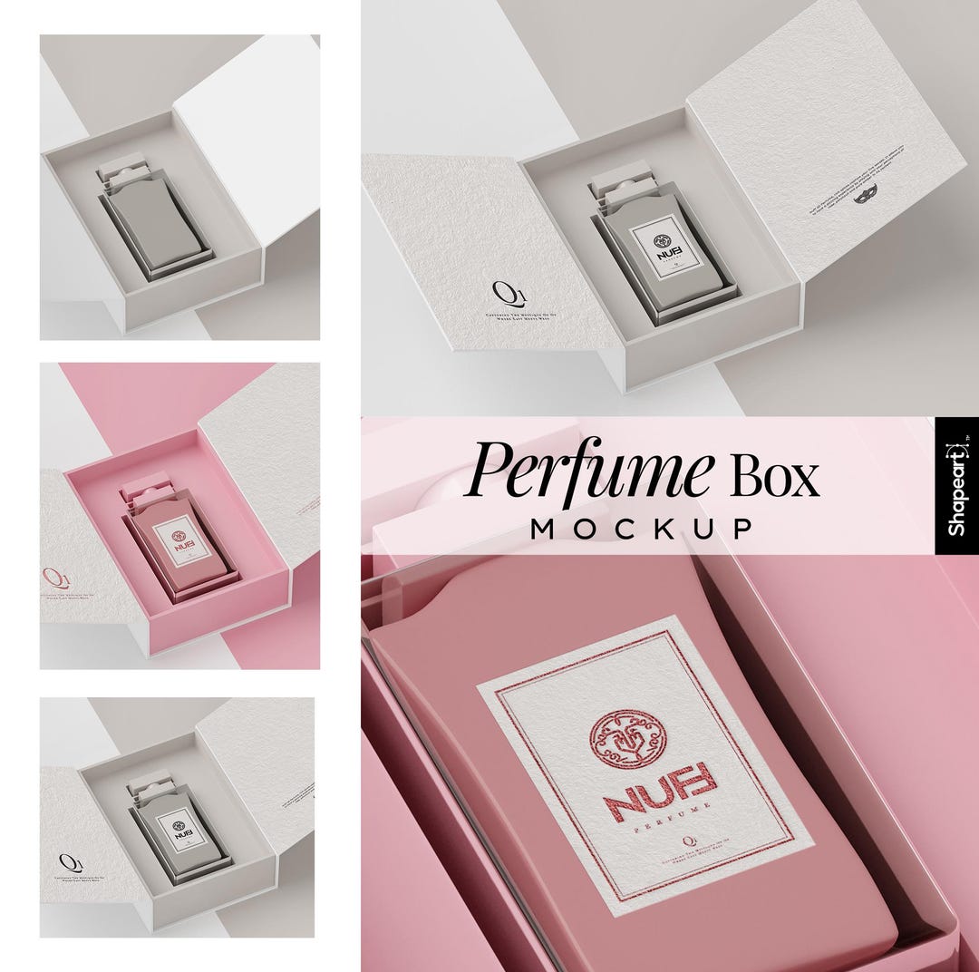 Perfume Bottle and Box Mockup PSD, Elegant Design for Branding and ...