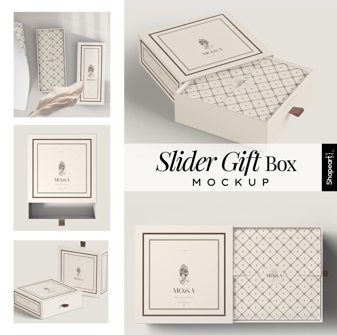 Customizable Drawer Gift Box Mockup Slide Box for Jewelry Special ...