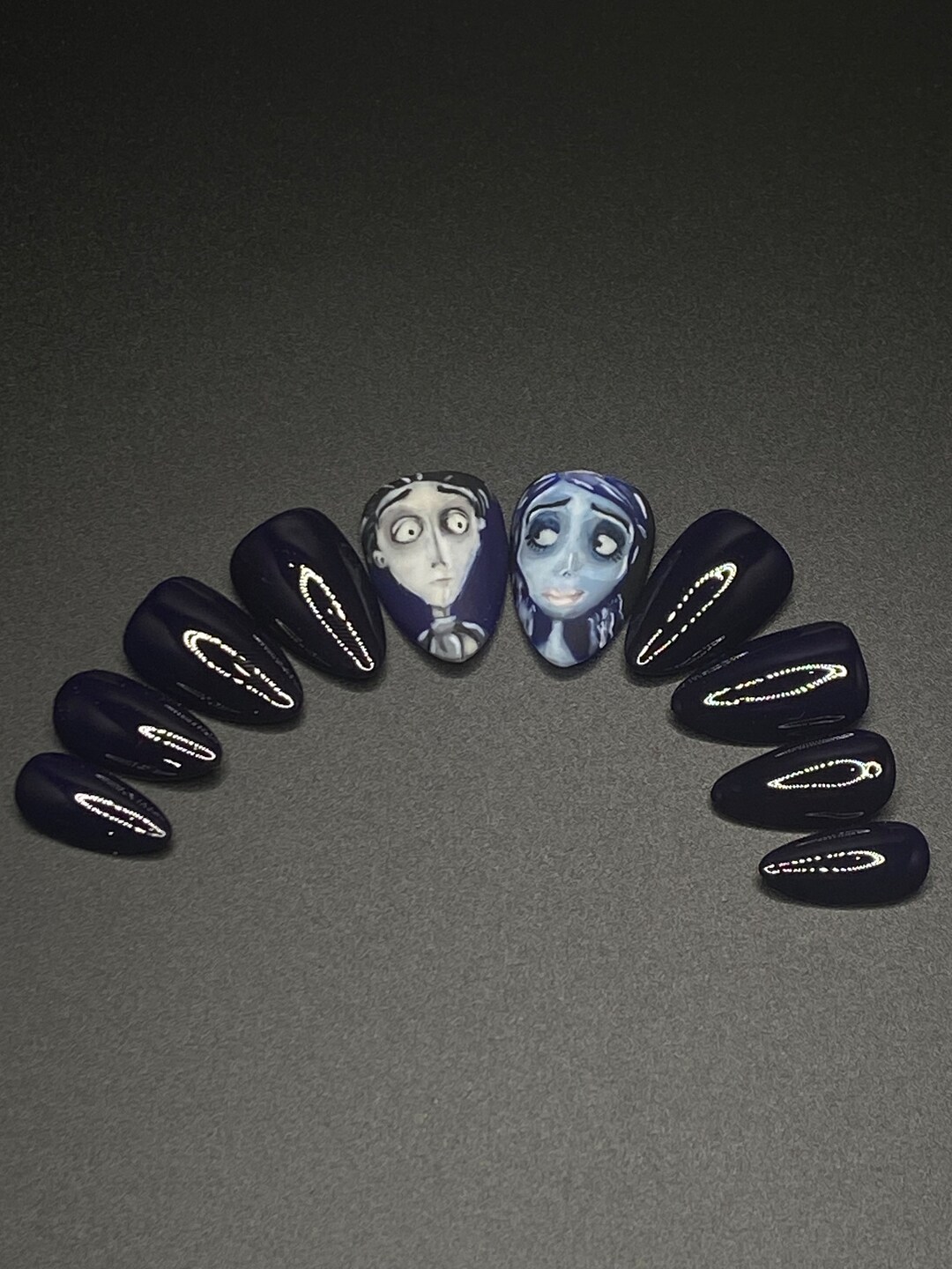 Hand-painted Corpse Bride Themed Halloween Press-on Nail Set - Etsy