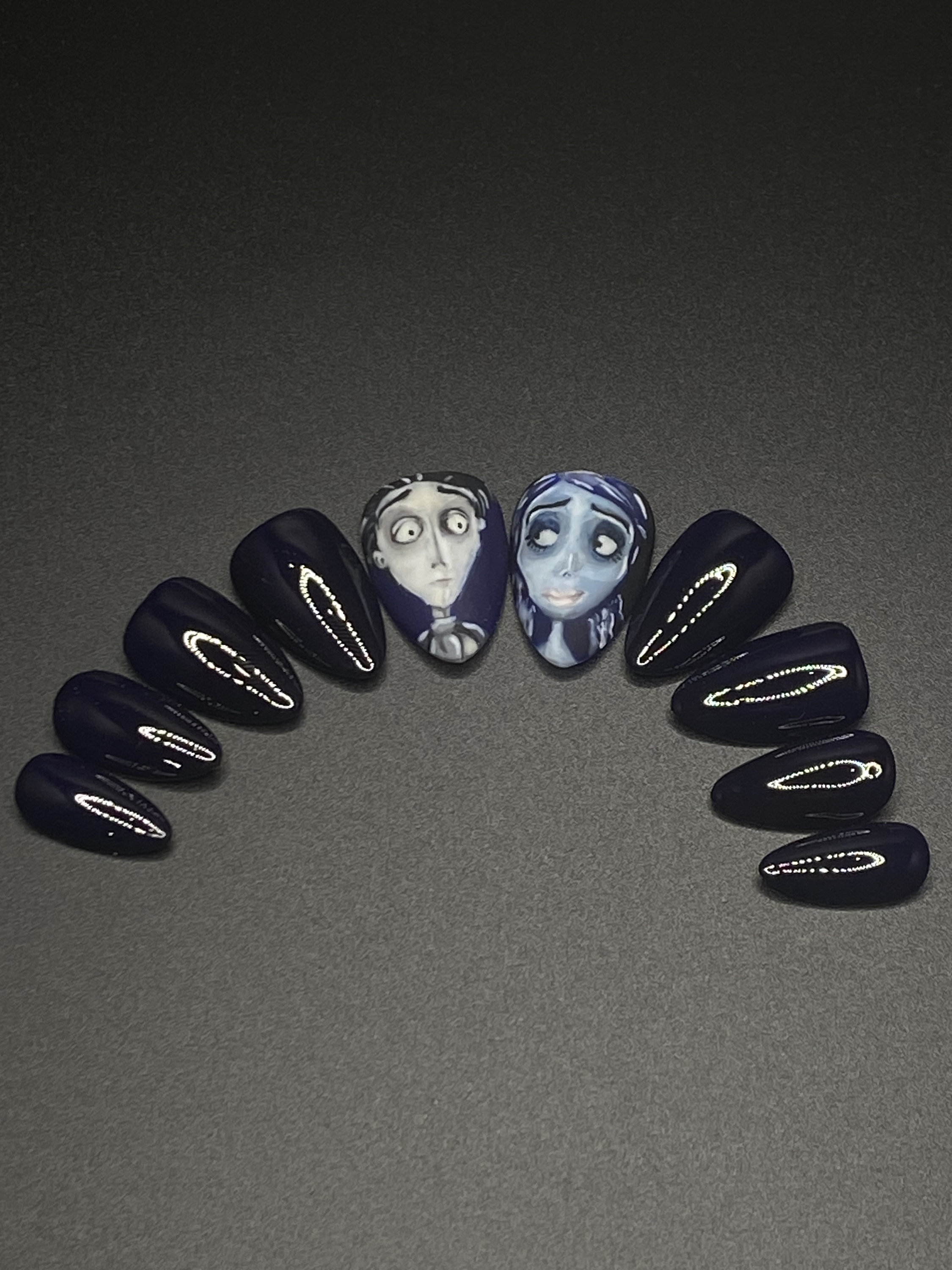 Hand-painted Corpse Bride Themed Halloween Press-on Nail Set - Etsy