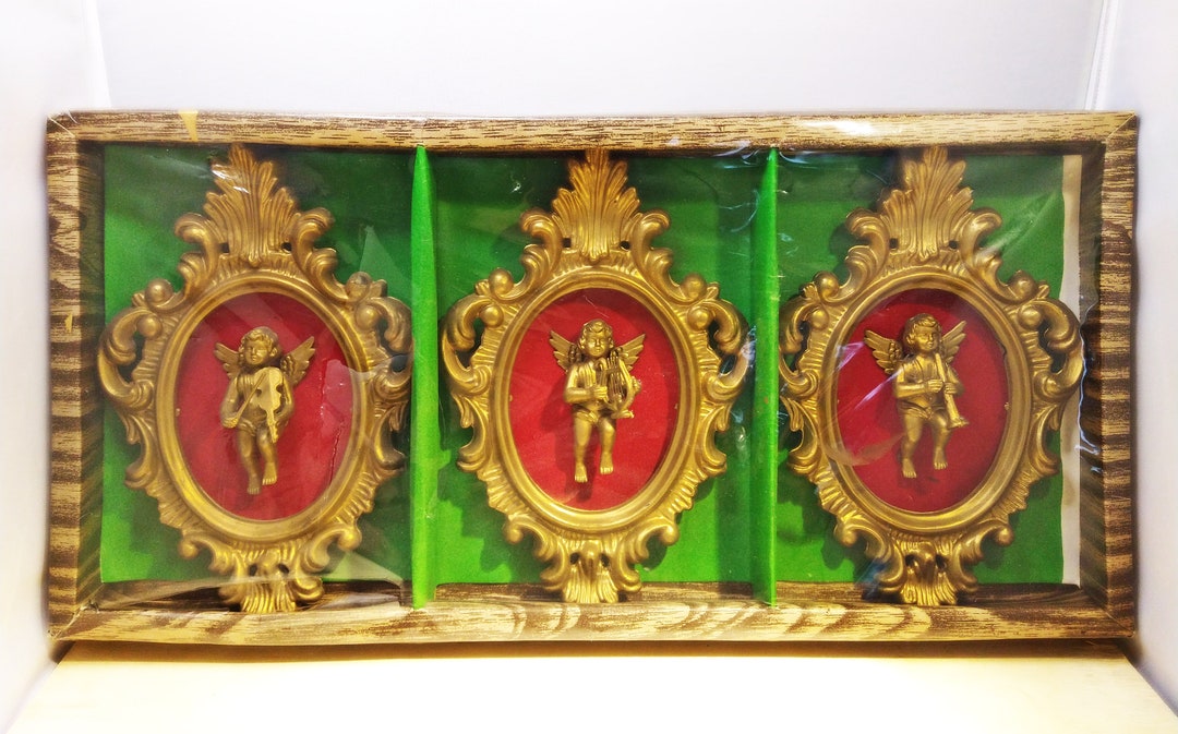 Mid Century Modern Gold Plastic Frames With Cherubs - Etsy
