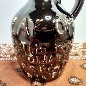 Vintage Brown Ceramic Moonshine Jug With Real Corncob Cork - Etsy