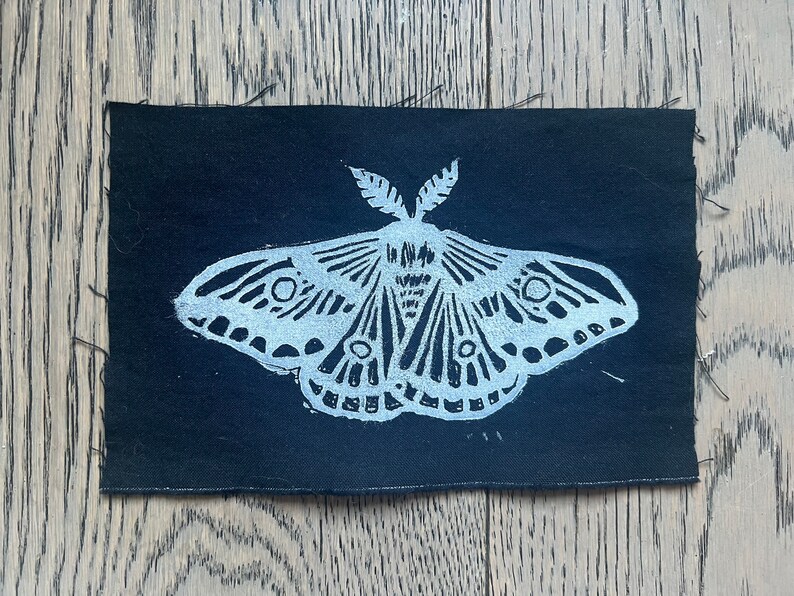 Moth Linocut Sew Patch Nature Insect Butterfly Bugs Block - Etsy Canada