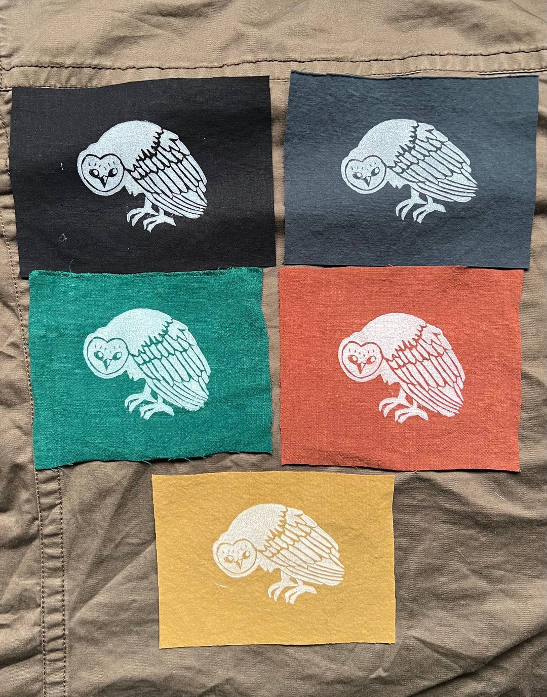 Barn Owl Linocut Patch, Block Print, Punk Patch - Etsy