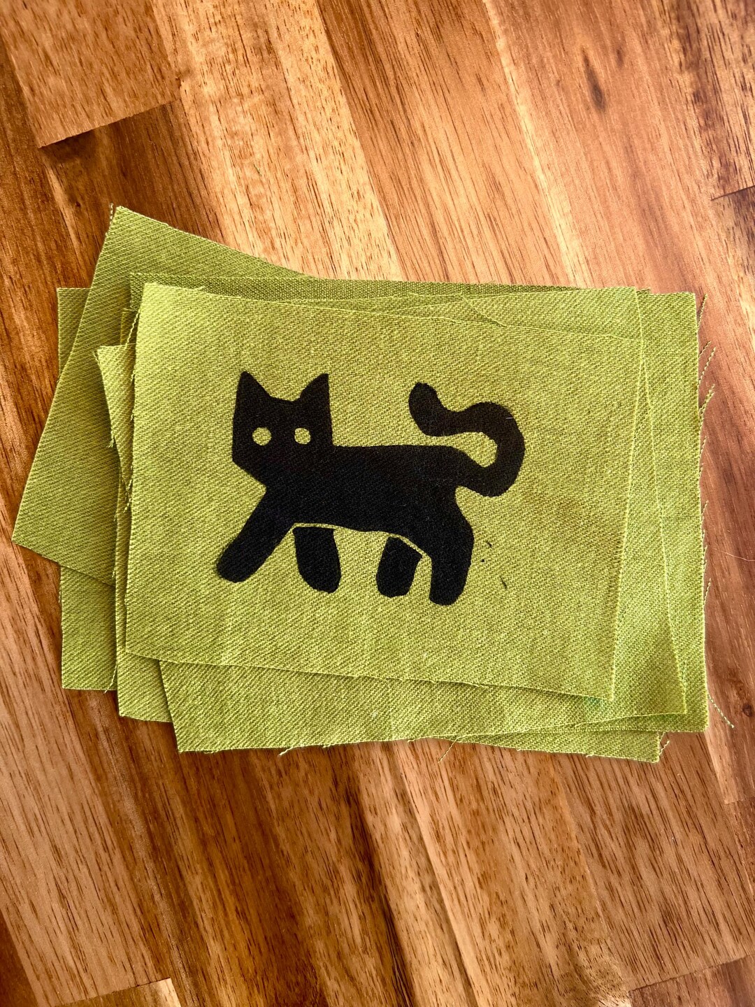 Little Black Cat Linocut Patch - Etsy
