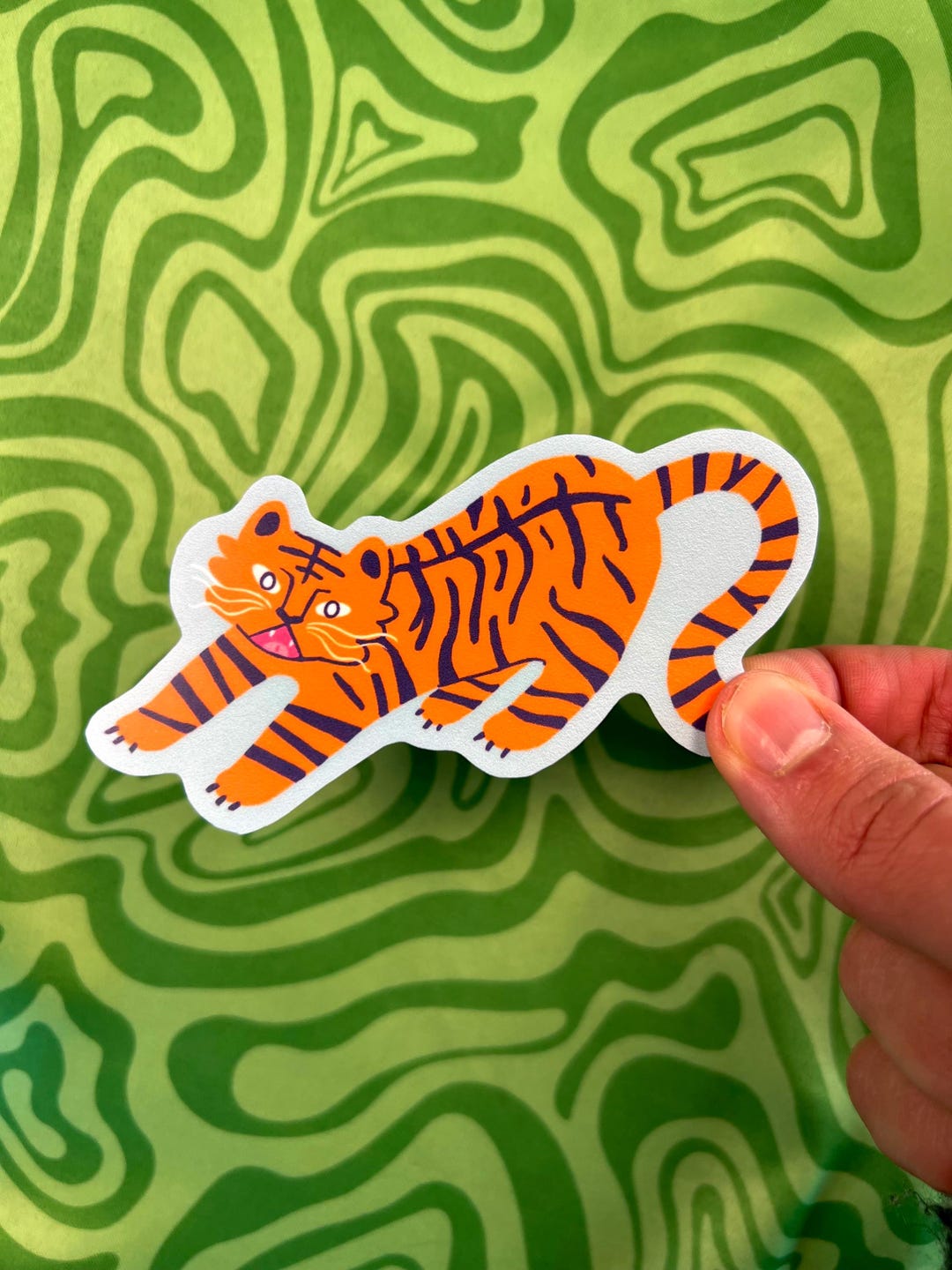 Tiger Sticker, Homemade Vinyl Sticker - Etsy