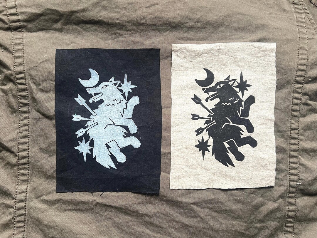 Wolf Linocut Patch, Block Print, Punk Patch, Goth - Etsy