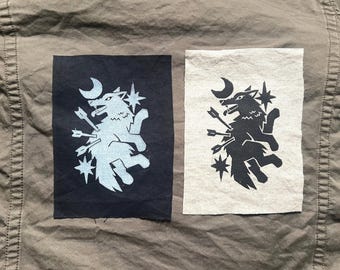 Milky Way Galaxy Space Linocut Hand Printed Patch, Stars, Block Print ...