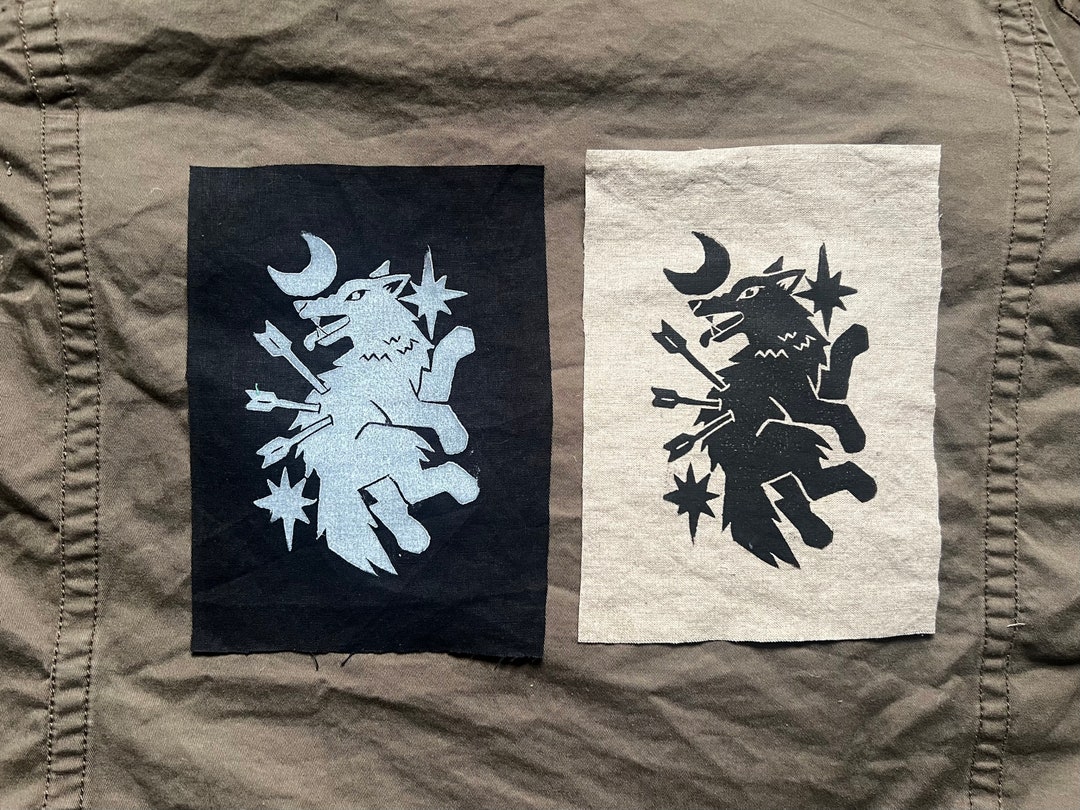 Wolf Linocut Patch, Block Print, Punk Patch, Goth - Etsy