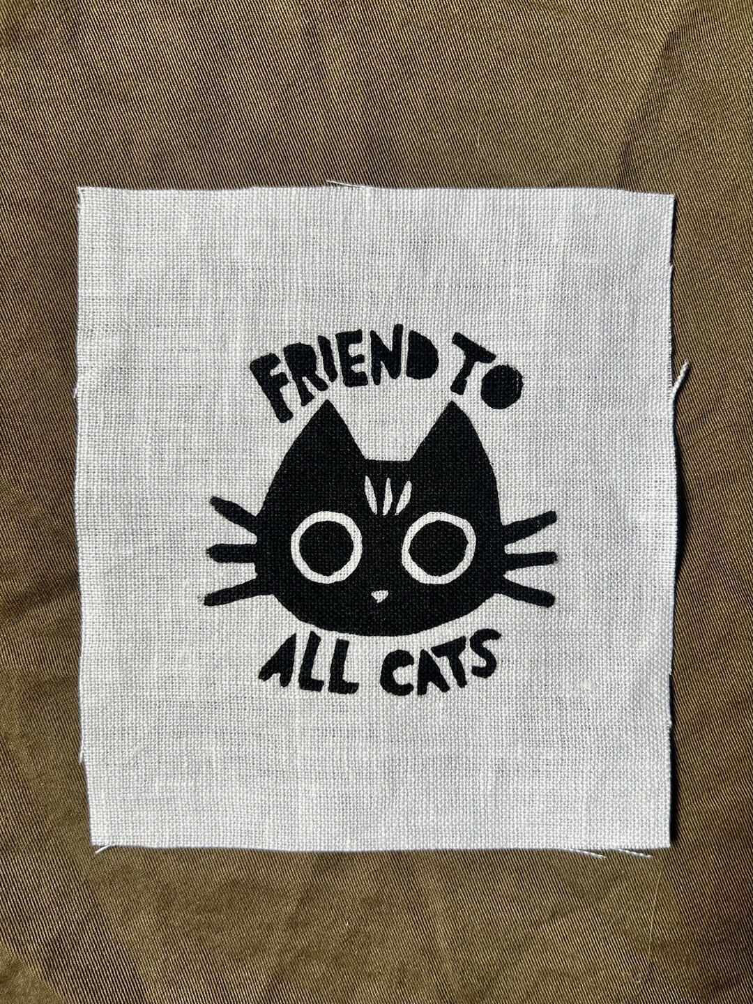 Friend to All Cats Linocut Patch - Etsy