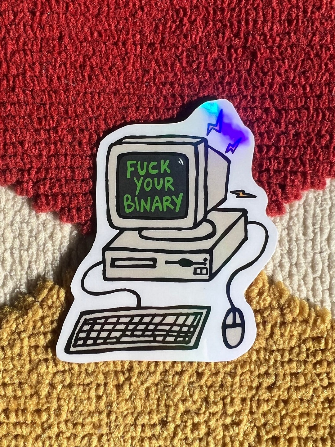 Fck Your Binary Trans Non-binary Retro Computer Homemade Sticker - Etsy ...
