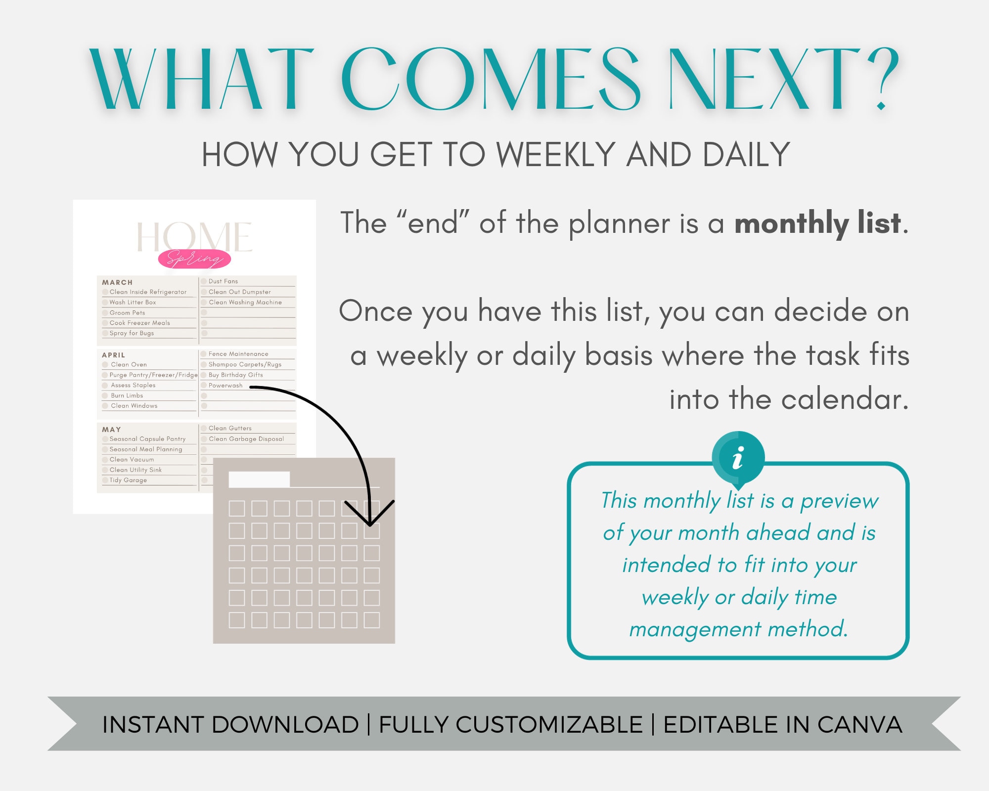 Editable Seasonal Planner Printable| Fall Bucket List| Spring Checklist ...
