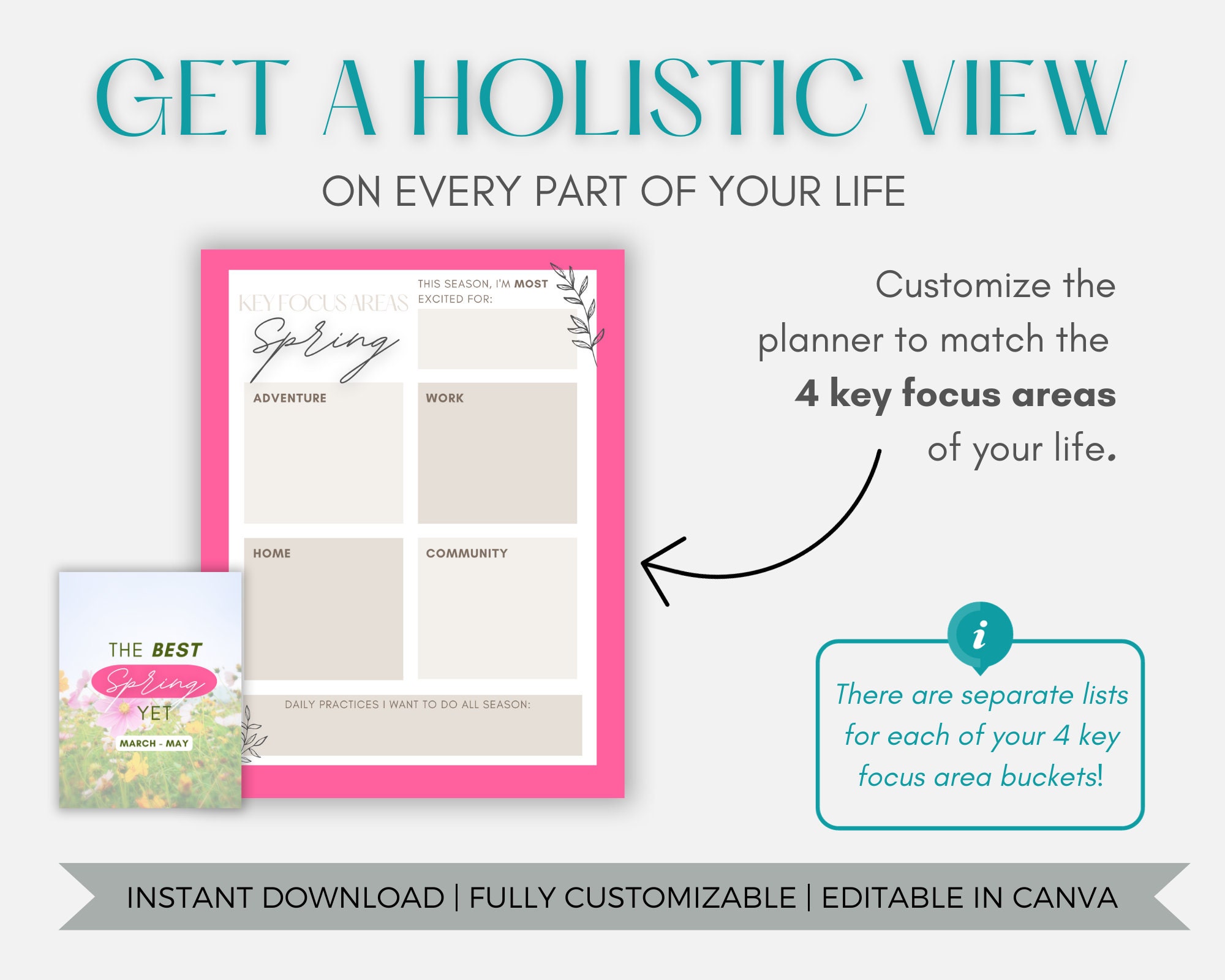 Editable Seasonal Planner Printable| Fall Bucket List| Spring Checklist ...