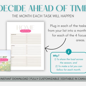 Editable Seasonal Planner Printable| Fall Bucket List| Spring Checklist ...