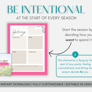 Editable Seasonal Planner Printable| Fall Bucket List| Spring Checklist ...