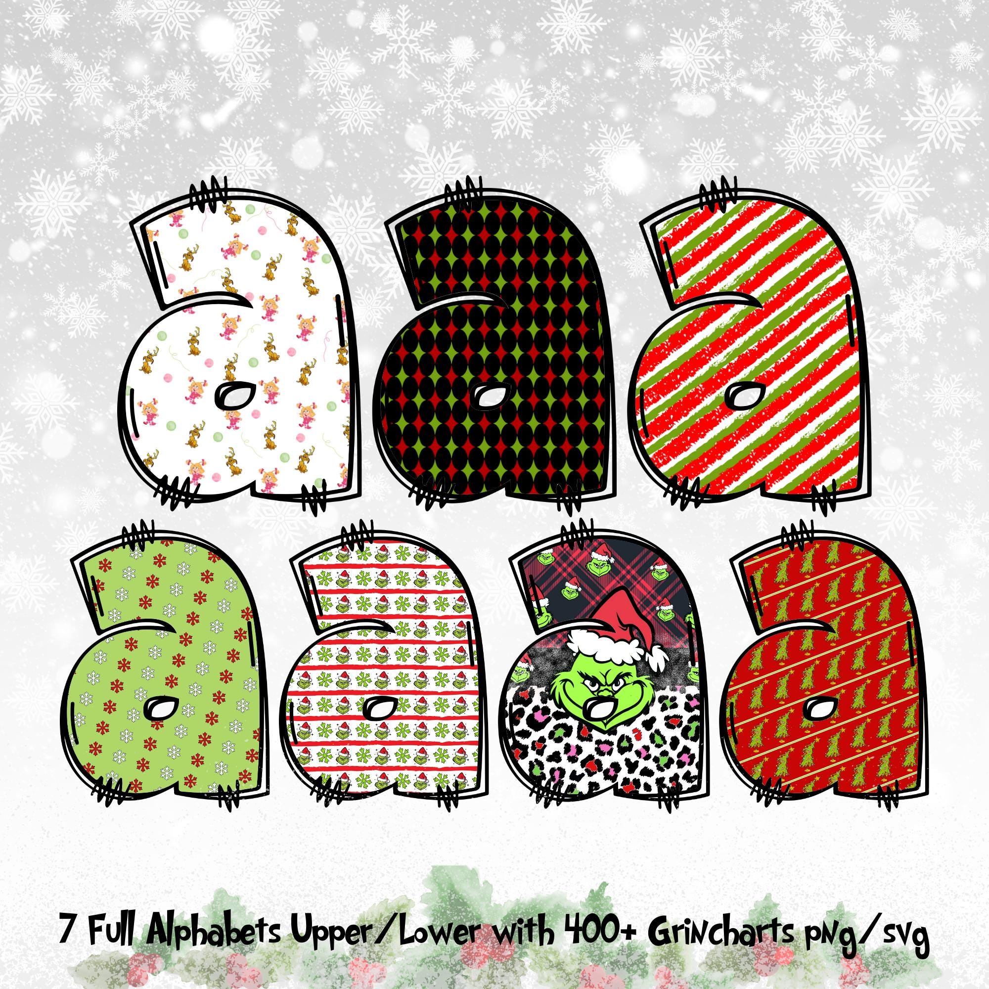 BUNDLE Grinch Christmas Doodle Letters, Upper and Lowercase Alphabet ...